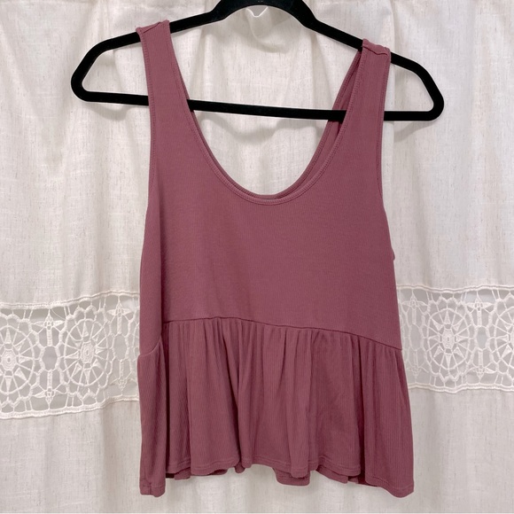 wild fable | Tops | Purple Mauve Tank Top Crop Peplum Babydoll | Poshmark